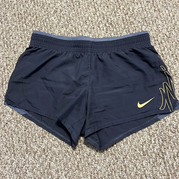 Nike | Shorts | Gray Nike Running Athletic Gym Drifit Shorts With Gold ...